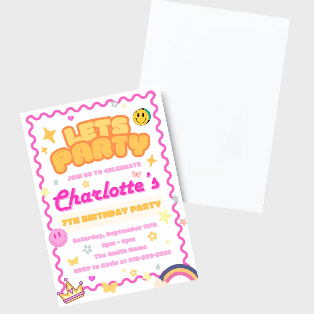 Colorful Birthday Party Invitation - Fun & Festive Digital Download ...