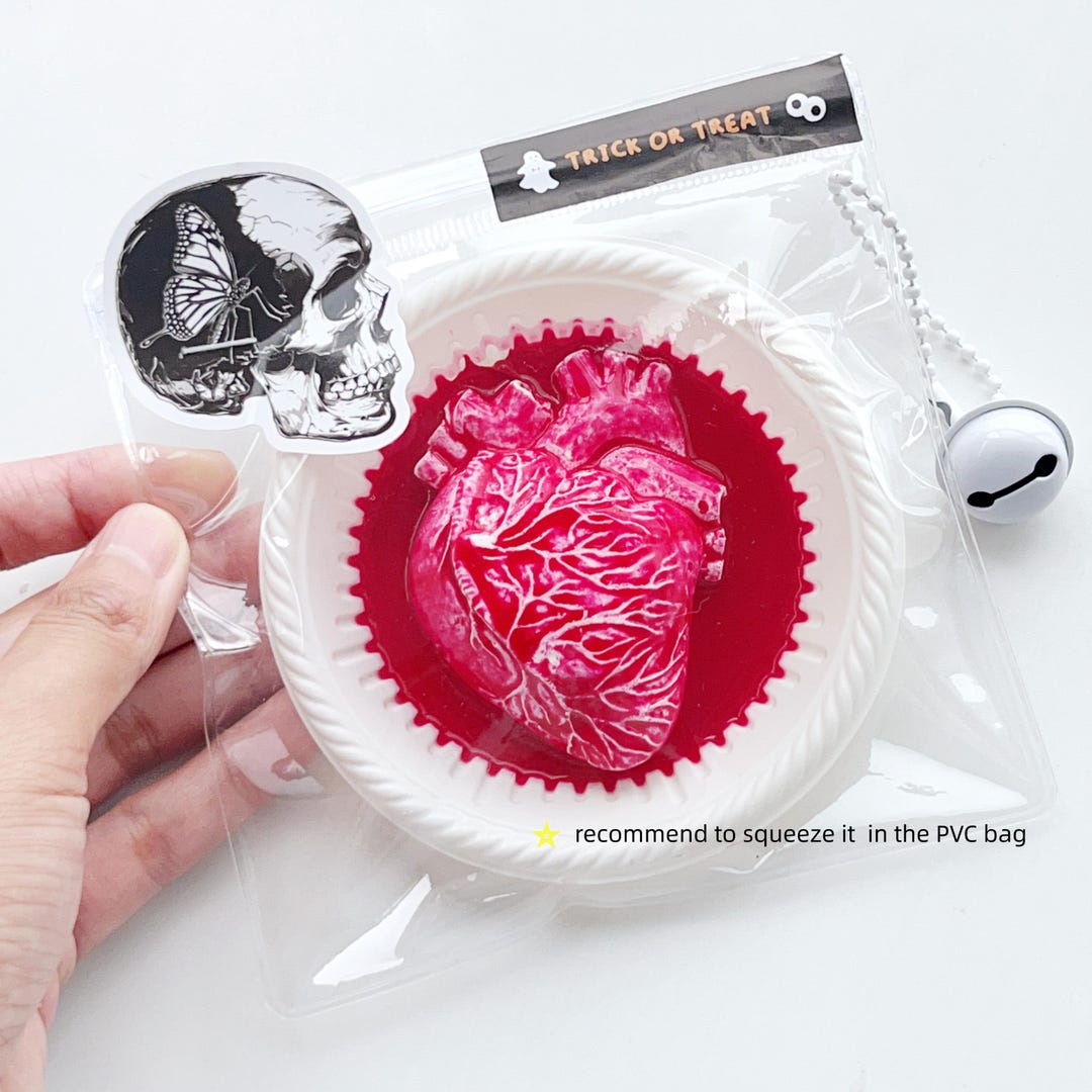 Halloween Brain Heart Taba Squishy, Handmade, Soft, Food-safe Silicone ...