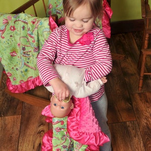 32 X 38 Infant Size Hot Pink Chevron With Aqua Minky Dot Baby - Etsy