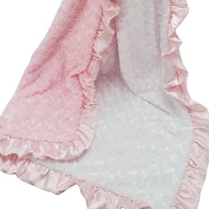 Personalized Luxe Pink and White Rose Swirl Minky Blanket Matching ...
