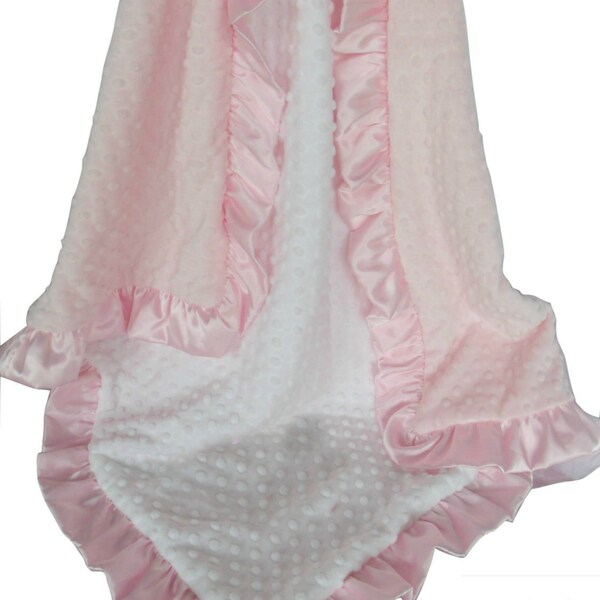 White Dot Ruffle Baby Blanket - Etsy