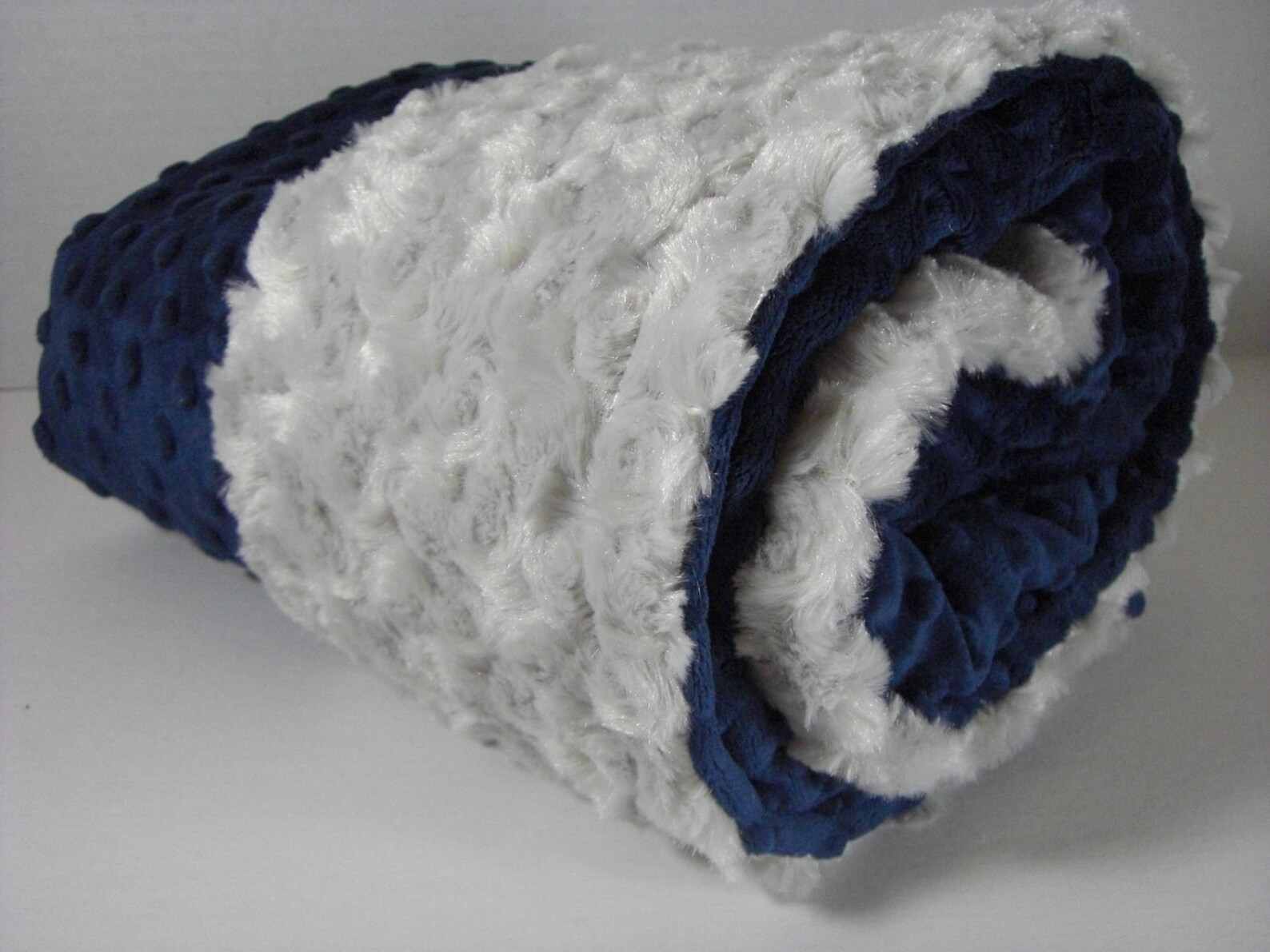 Personalized Navy Blue Minky Dot and Silver Gray Rose Swirl - Etsy