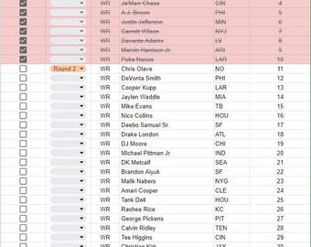 PPR Fantasy Football Cheat Sheet 2024 for Live Drafts - Etsy