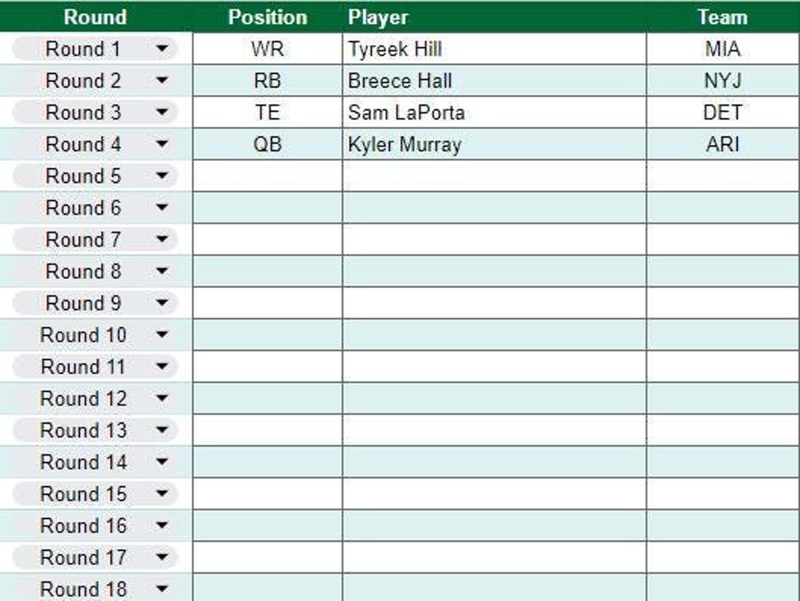 Non-ppr Fantasy Football Cheat Sheet 2024 Standard Scoring for Live ...