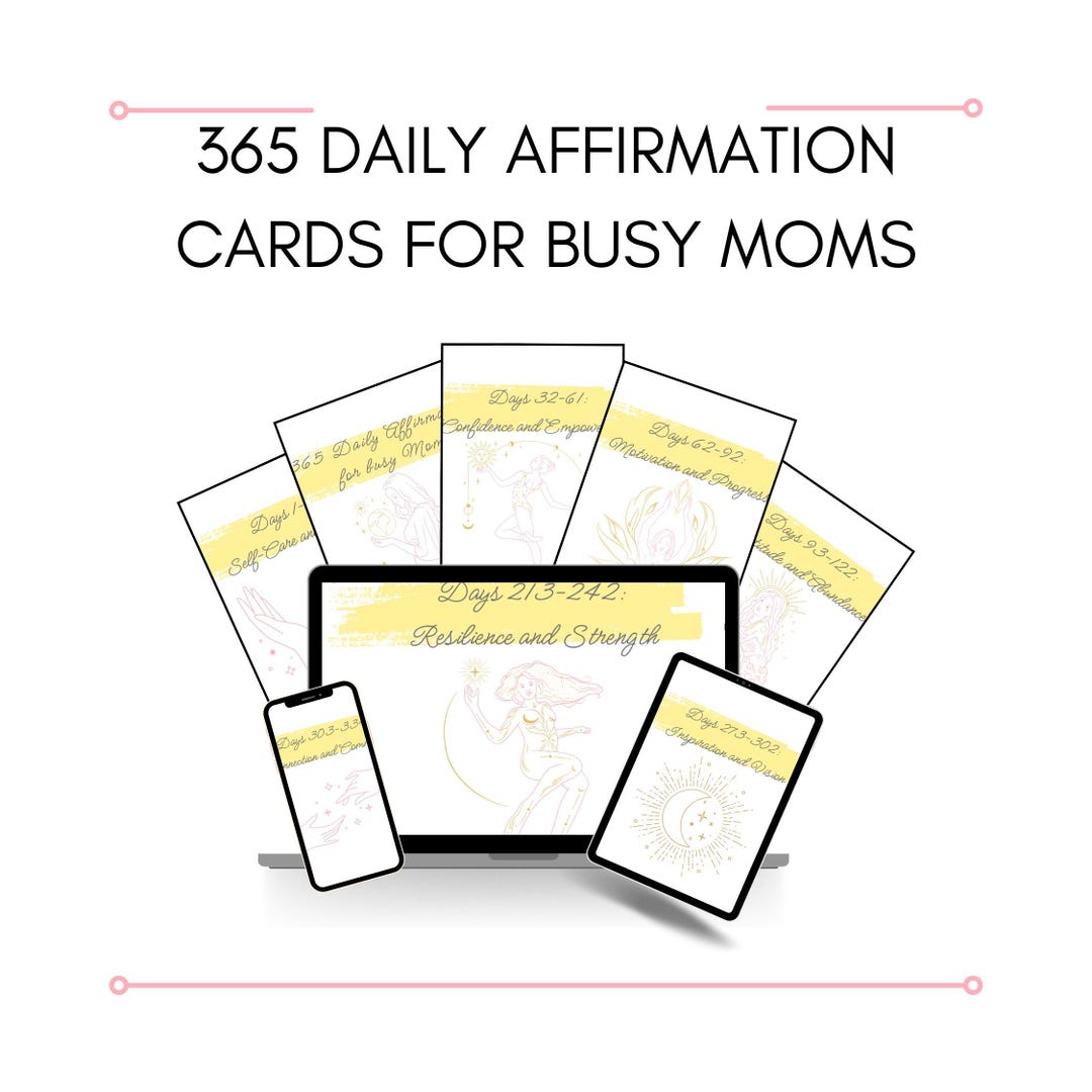 365 Days Affirmations for Busy Moms|empowerment Cards|self-care ...