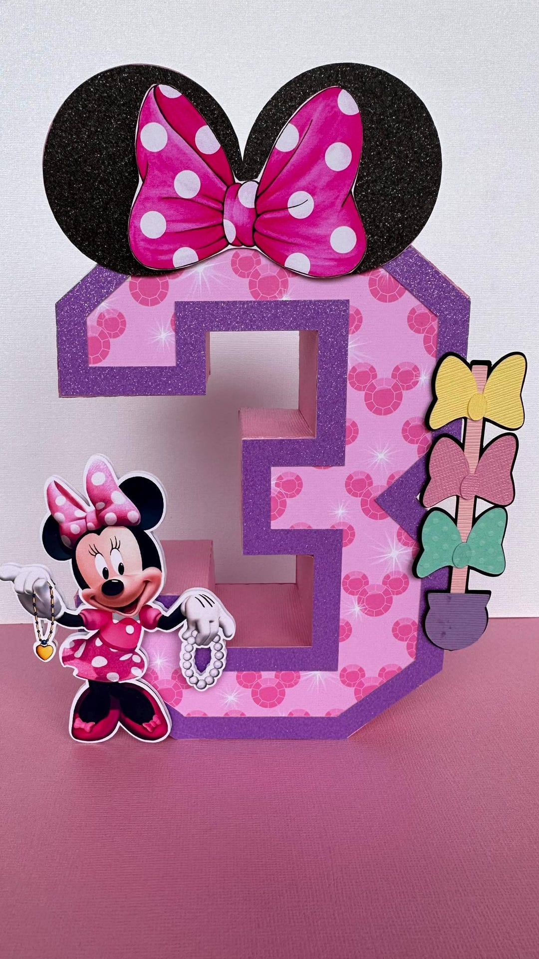 Minnie Mouse 3D Birthday Number Centerpiece: Custom Party Decoration - Etsy