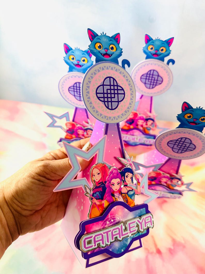 K-pop Demon Hunters Party Pyramid Box | Custom Favor, Centerpiece - Etsy