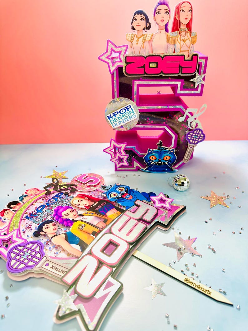 K Pop Cake Topper and Centerpiece K-pop Birthday Party Decorations - Etsy