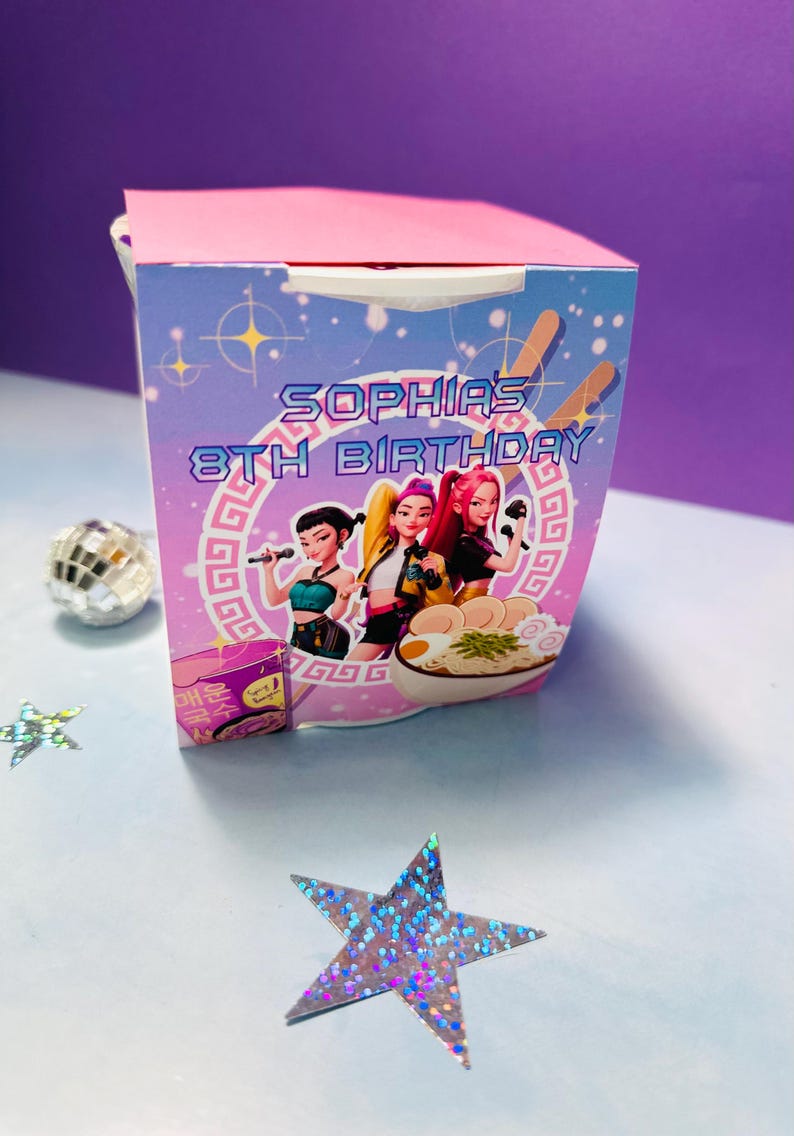 K-pop Ramen Cup Cover, Personalizedc Birthday Party Favor | Anime Party ...