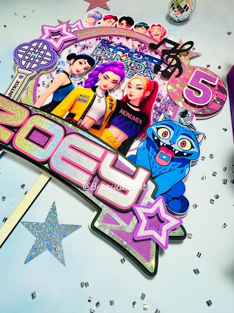 K Pop Cake Topper and Centerpiece K-pop Birthday Party Decorations - Etsy