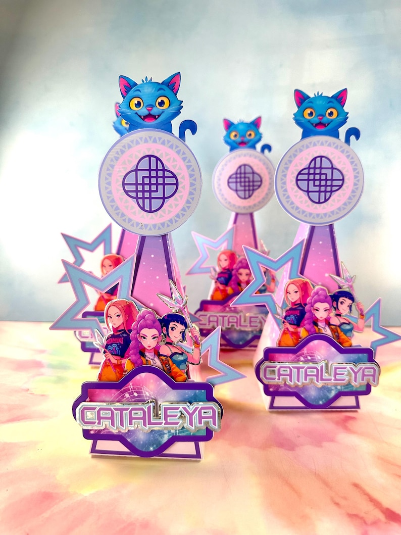 K-pop Demon Hunters Party Pyramid Box | Custom Favor, Centerpiece - Etsy