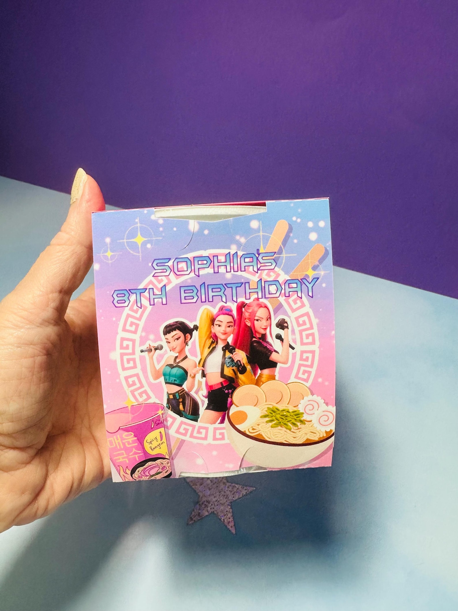 K-pop Ramen Cup Cover, Personalizedc Birthday Party Favor | Anime Party ...
