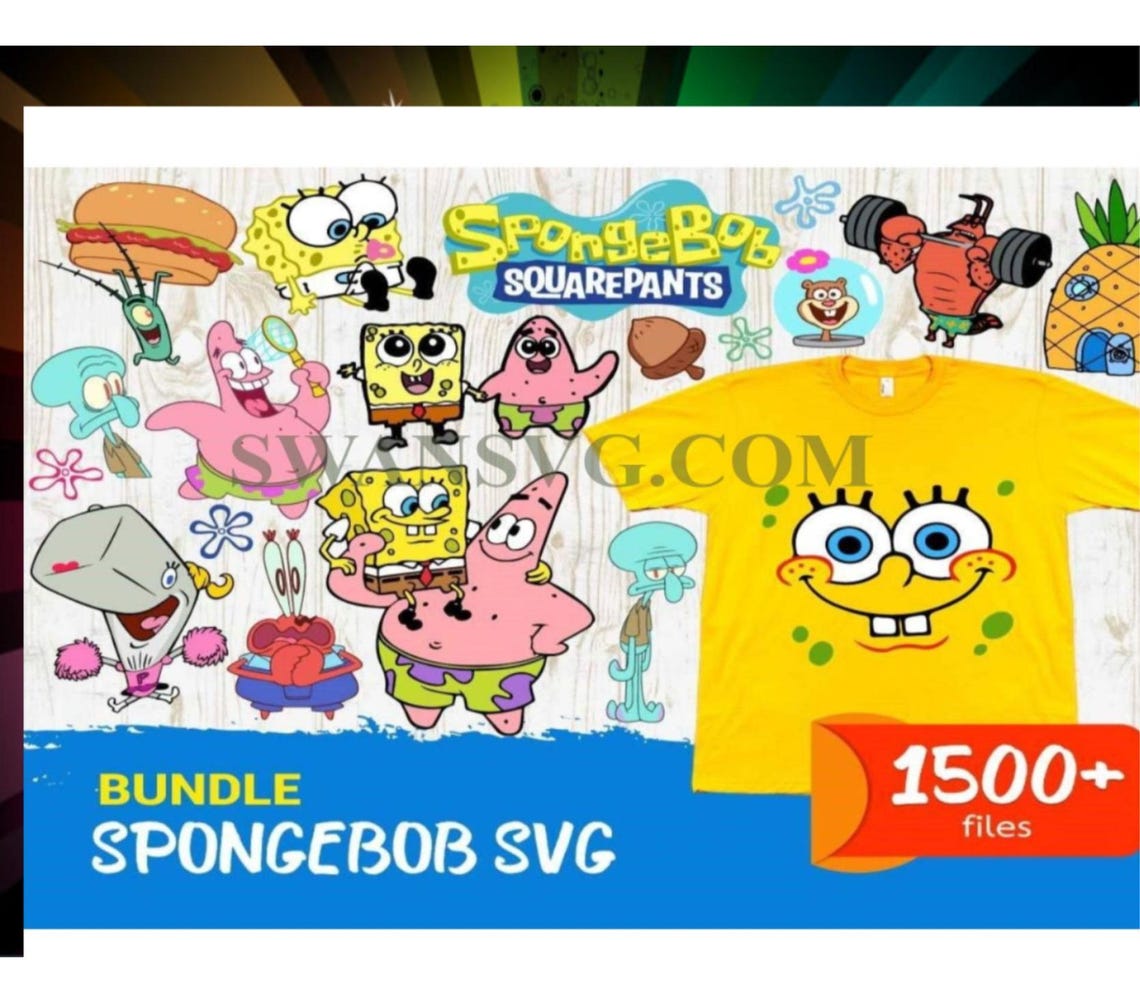 1500 Spongebob Mega Bundle, Trending Svg, Spongebob Characters Svg - Etsy