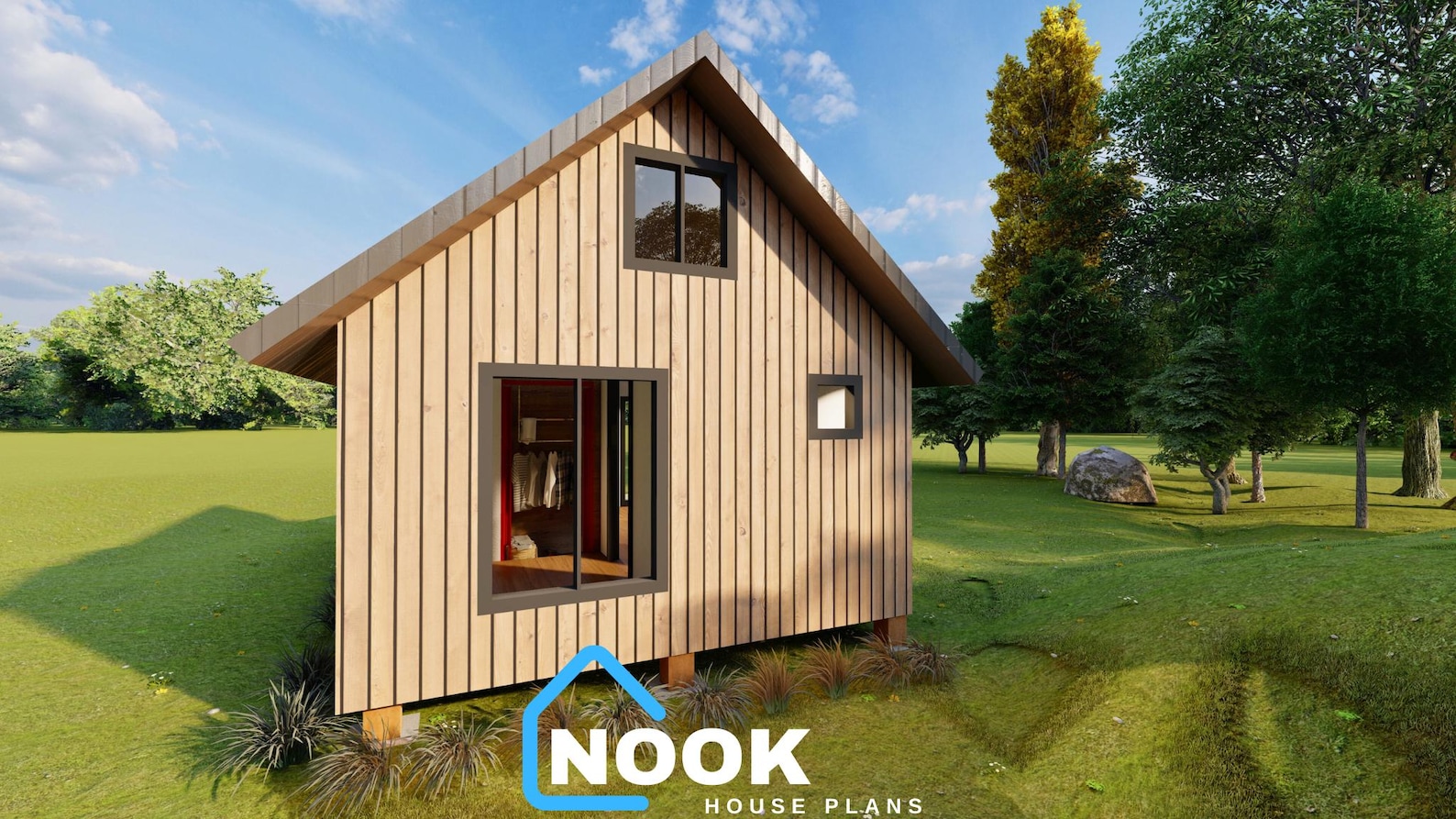 24x16 Tiny Cabin Plans: 2 Bedroom DIY House (PDF Download) - Etsy