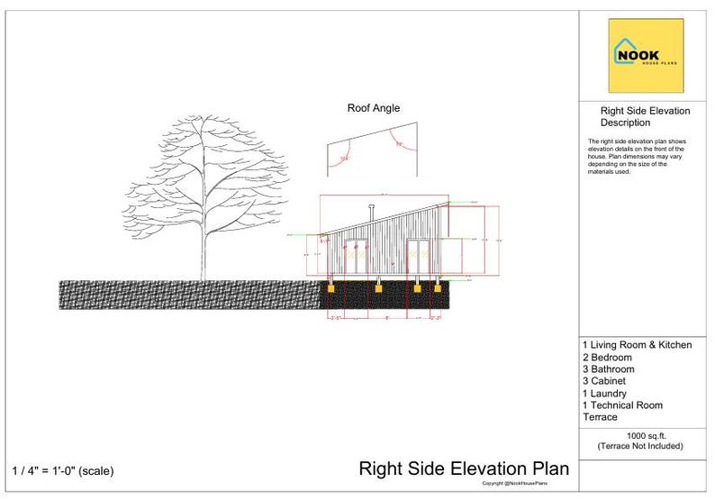 Modern Cottage House Plan: 24x32 Rustic Cabin Blueprint (PDF Download ...