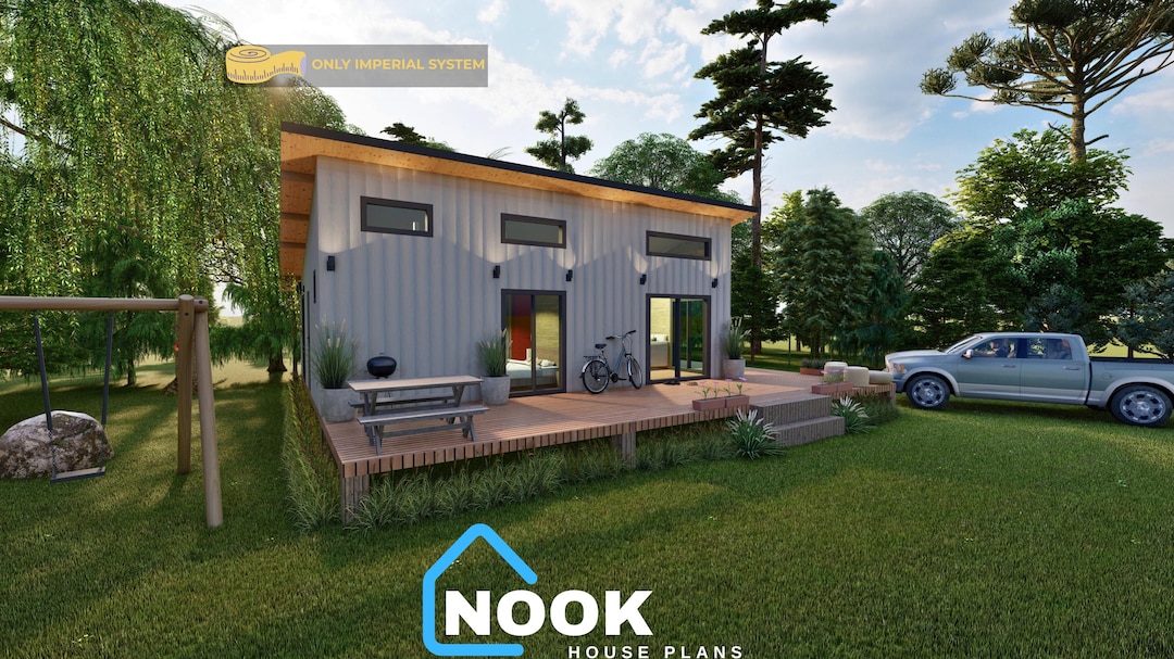 Modern Cabin House Plan: 24' X 32' Rustic Retreat Blueprint (PDF ...