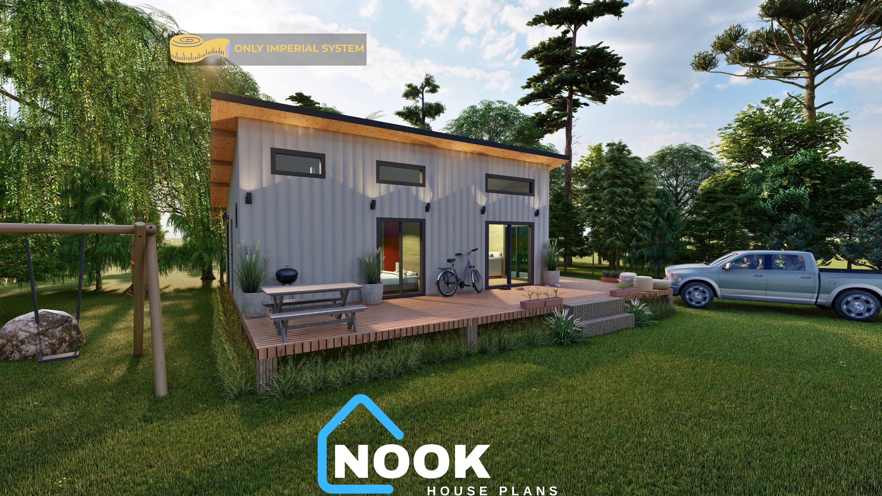 Modern Cabin House Plan: 24' X 32' Rustic Retreat Blueprint (PDF ...