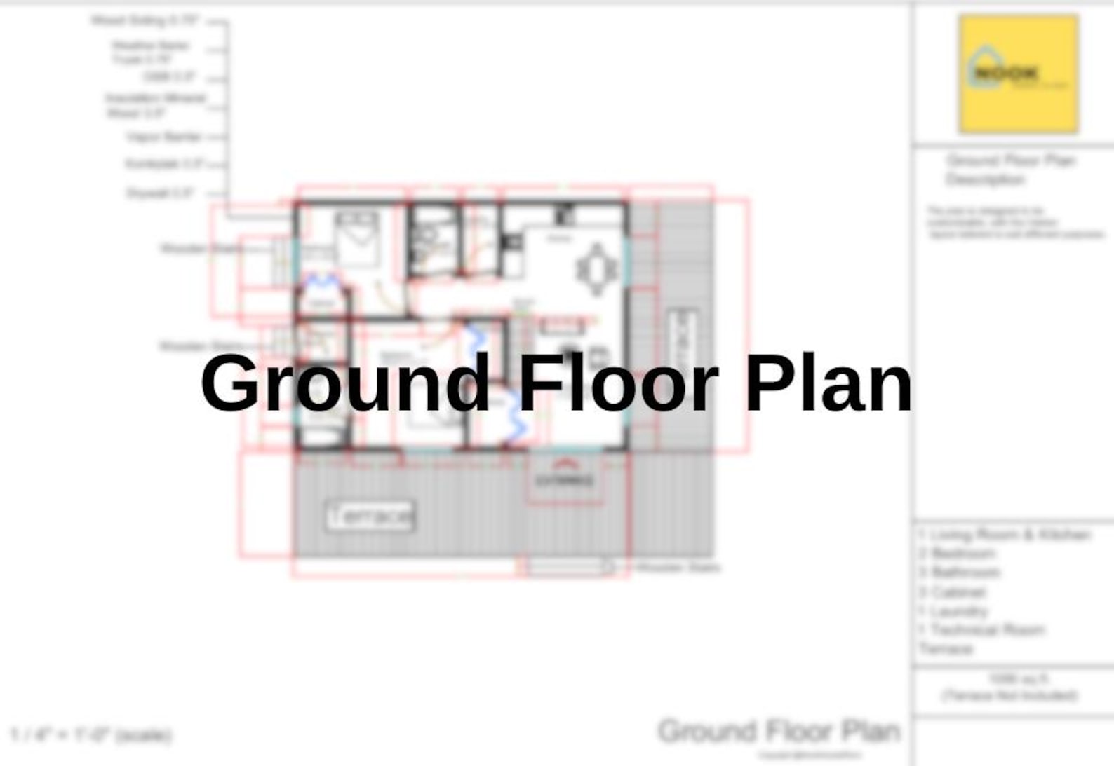 Modern Cottage House Plan: 24x32 Rustic Cabin Blueprint (PDF ...