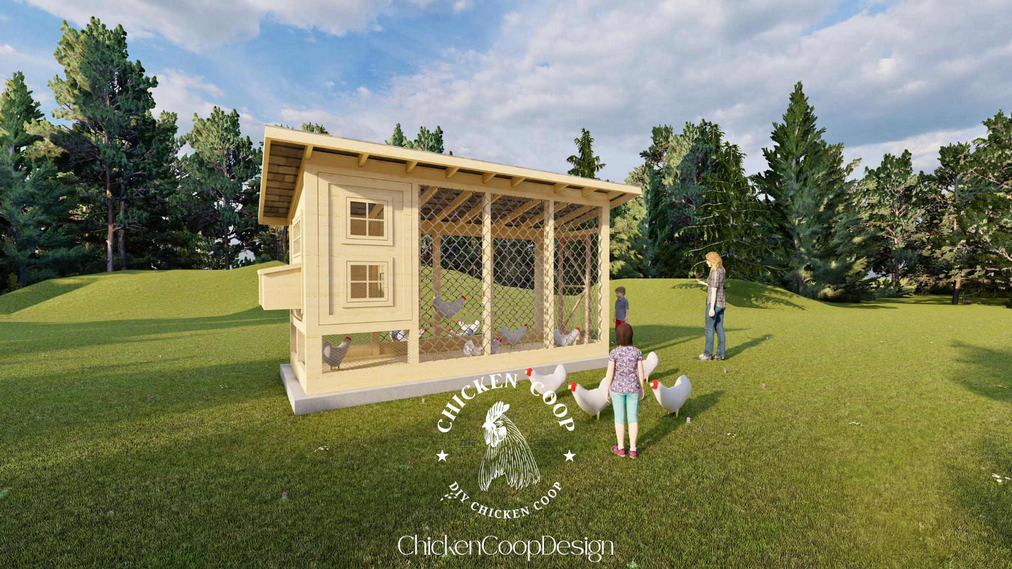 Tiny House Plan With Loft Chicken Coop Plan, 24'x32' Rustic Retreat ...