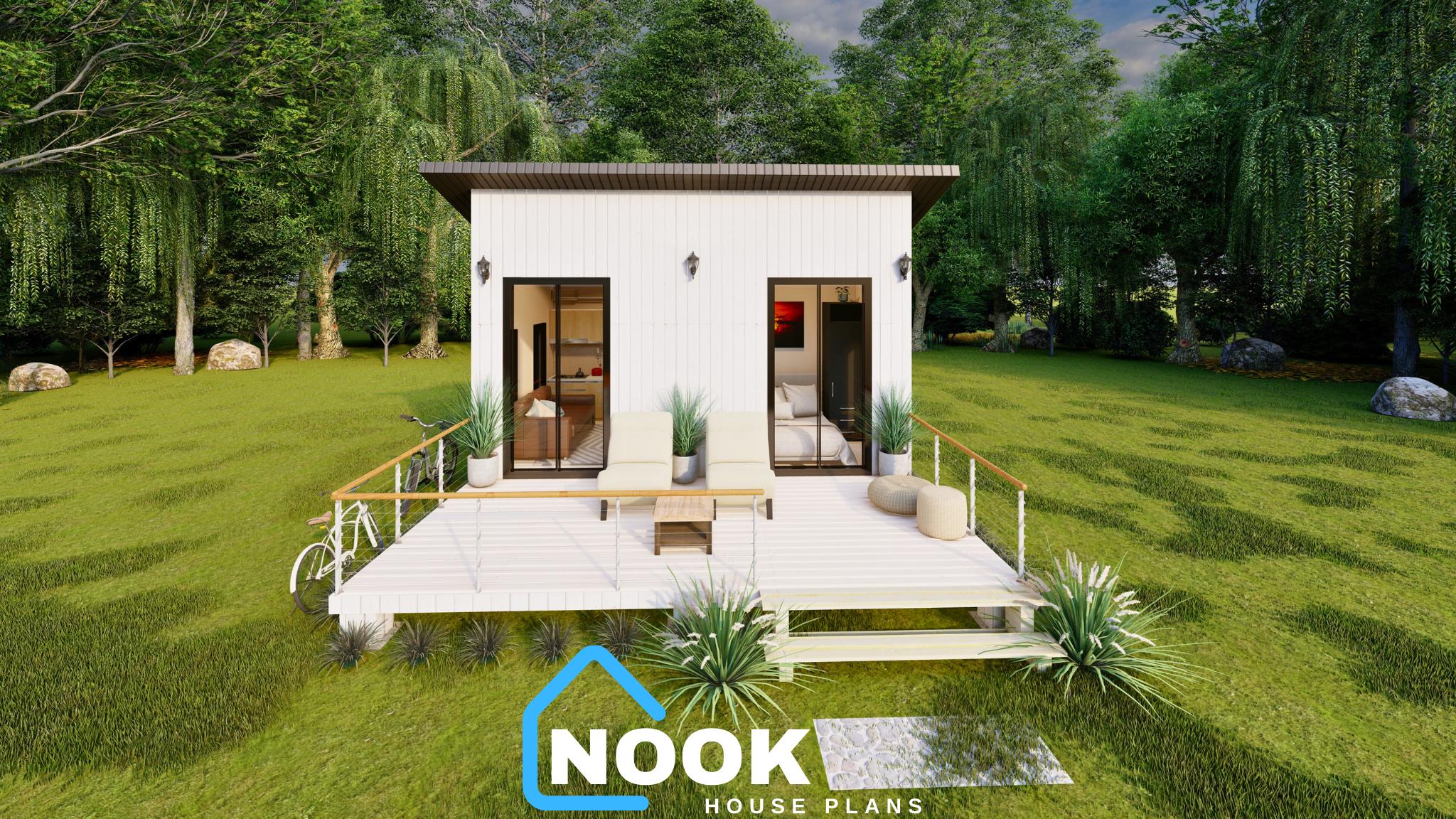 Tiny Cabin House Plan (14x20): Modern Cottage DIY Plans (digital ...