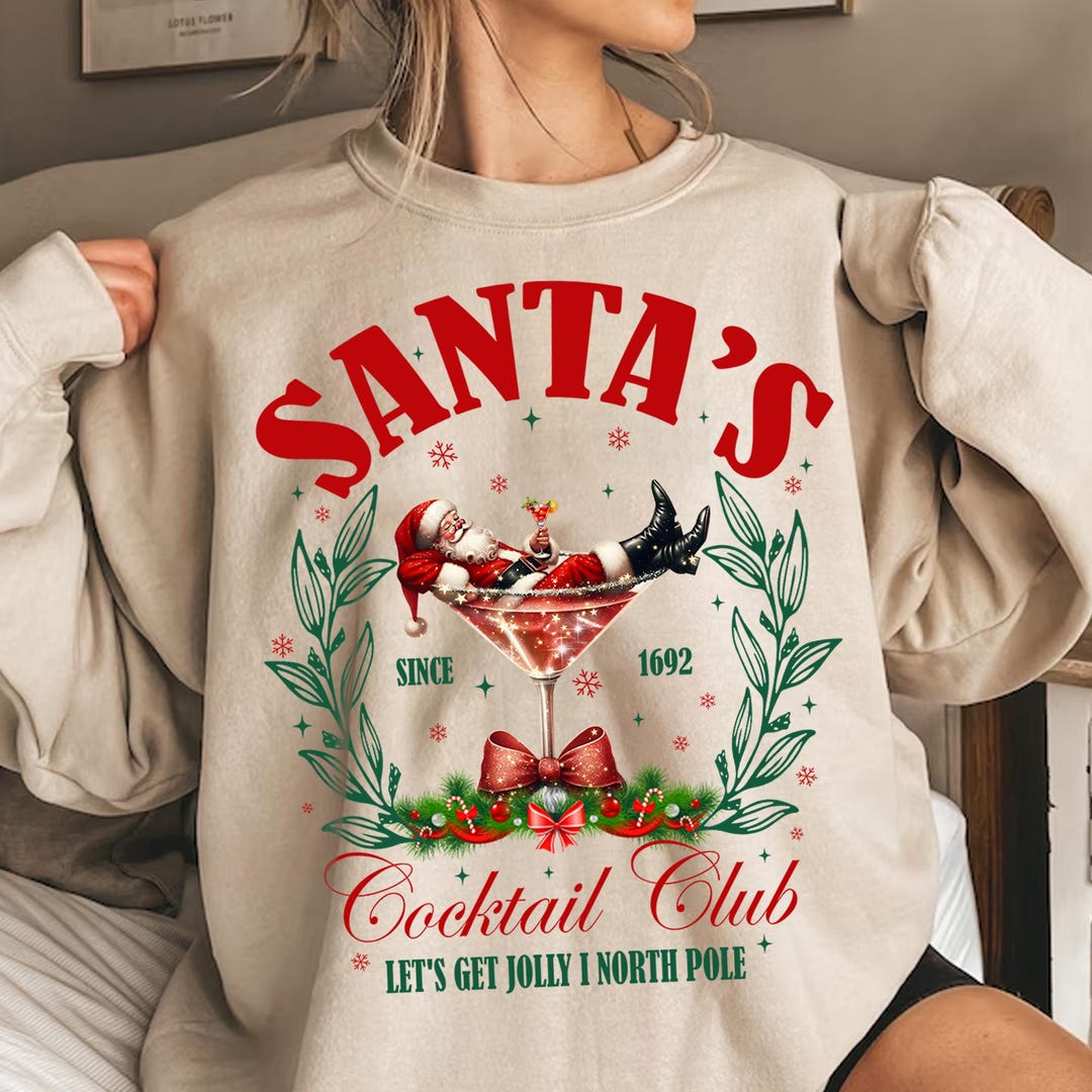 Santa's Cocktail Club Png, Let's Get Jolly I North Pole Png,santa ...