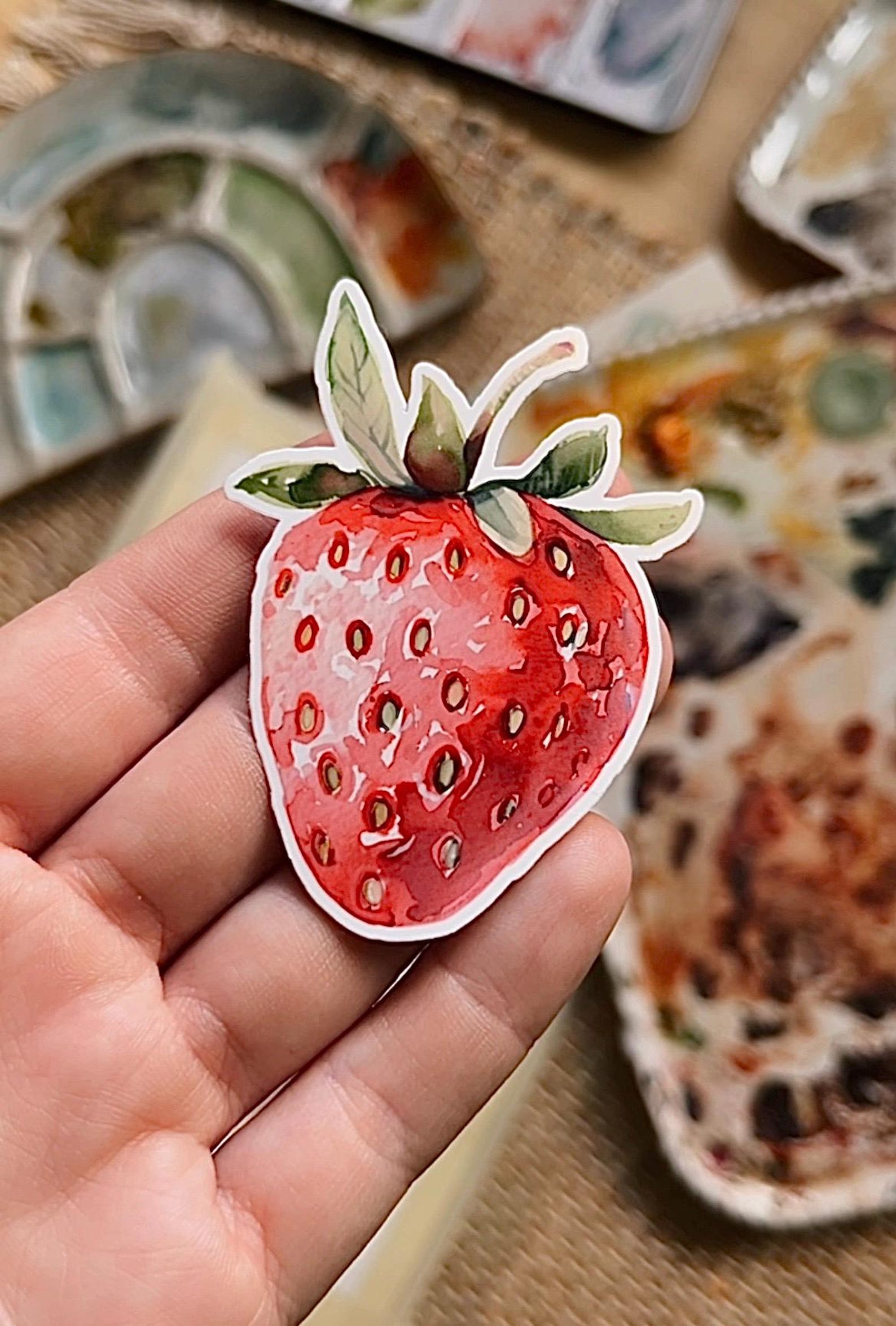 Strawberry Sticker, Fruit, Laptop Sticker for Computer Macbook, Water ...