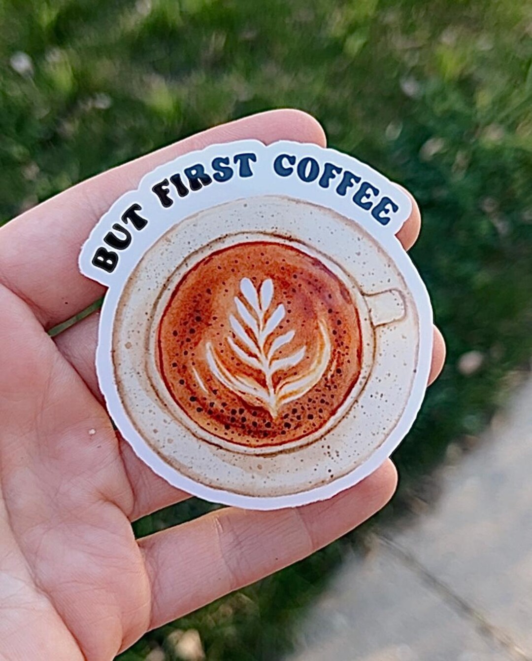 But First Coffee Sticker: Waterproof Vinyl Decal for Laptop, Journal ...