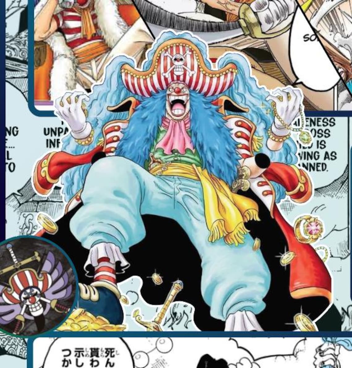 One Piece TCG Playmat 24x12 Inch File Design Buggy Manga (updated) - Etsy