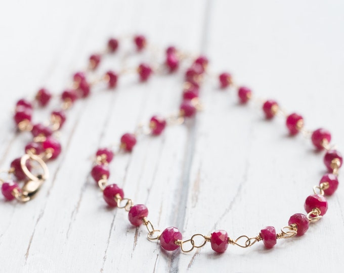 Faceted Ruby Necklace - Etsy
