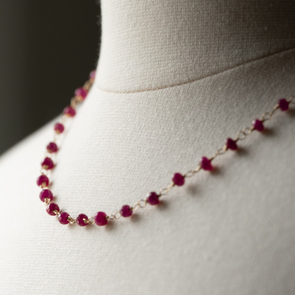 Faceted Ruby Necklace - Etsy