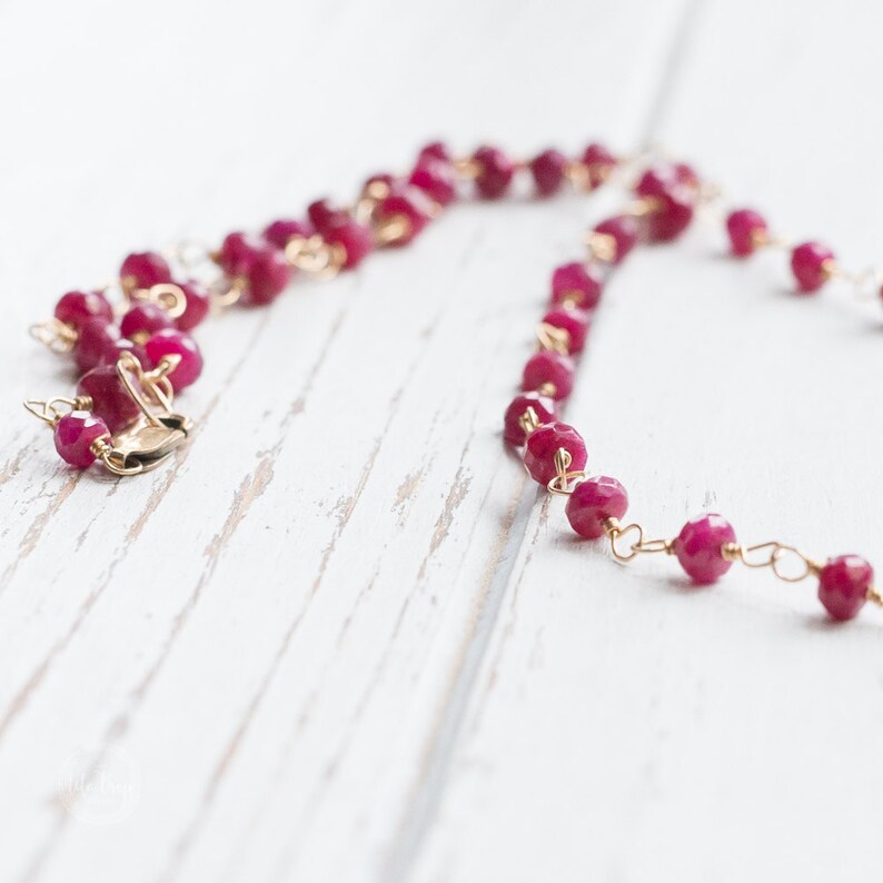Faceted Ruby Necklace - Etsy