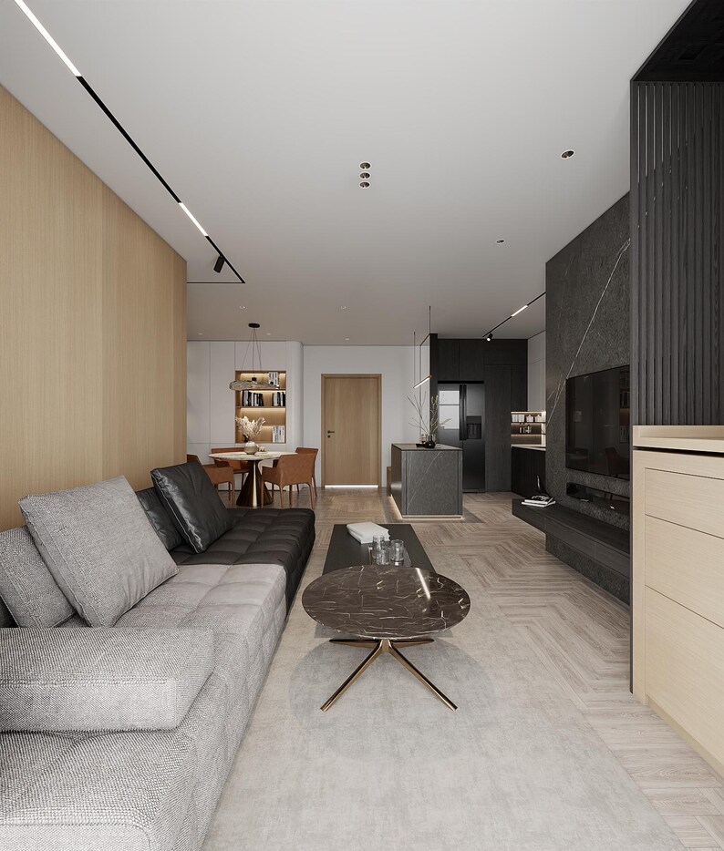 Livingroom,kitchen Room,residential Design, Residential 3D Modelling,e ...