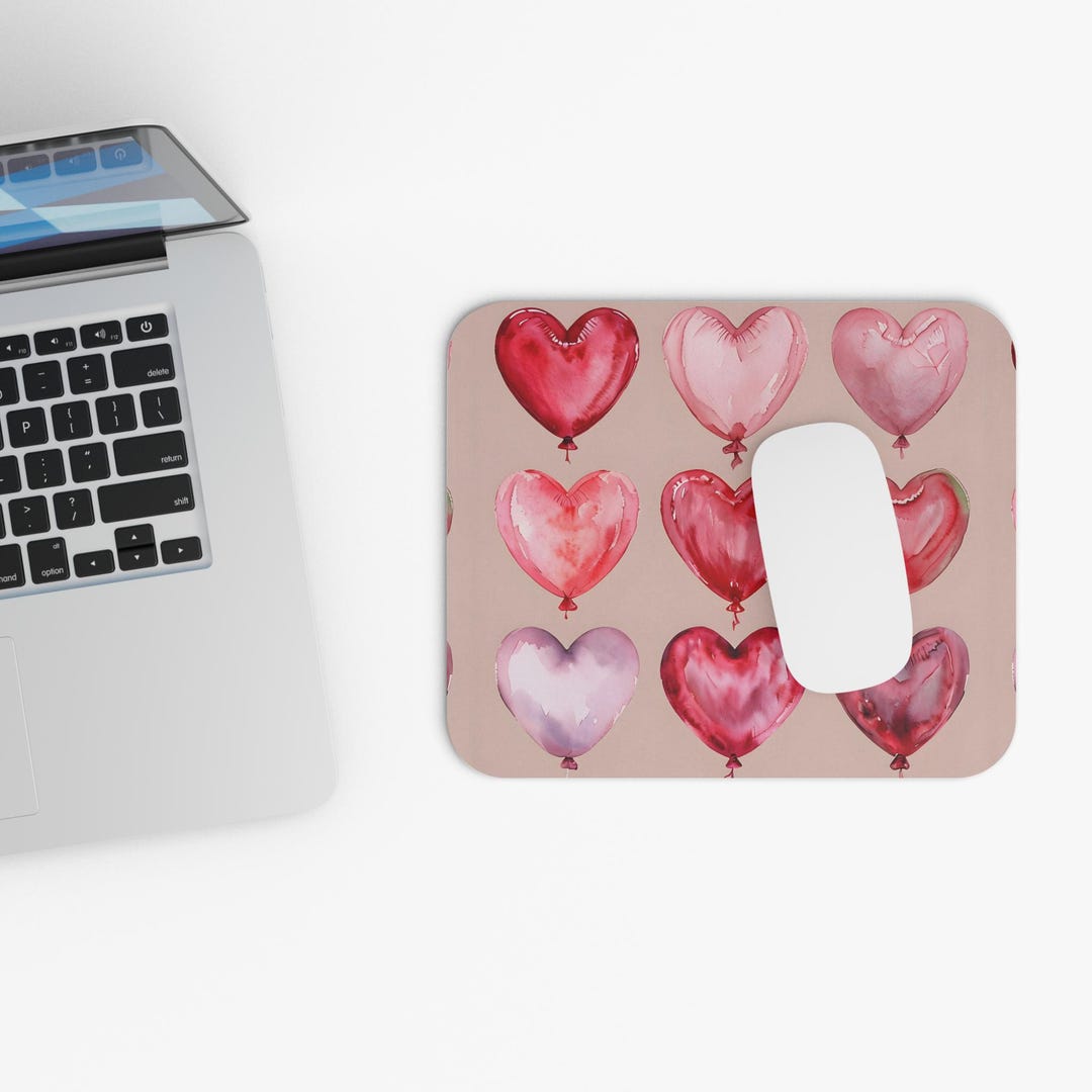 Handmade Heart Pattern Mouse Pad - Cute Desk Accessory Mouse Pad ...