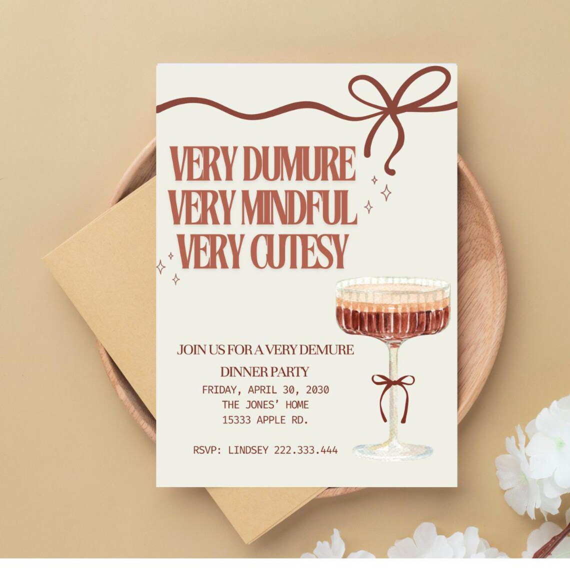 Very Demure Invitation Digital Template for Birthday, Dinner Party ...