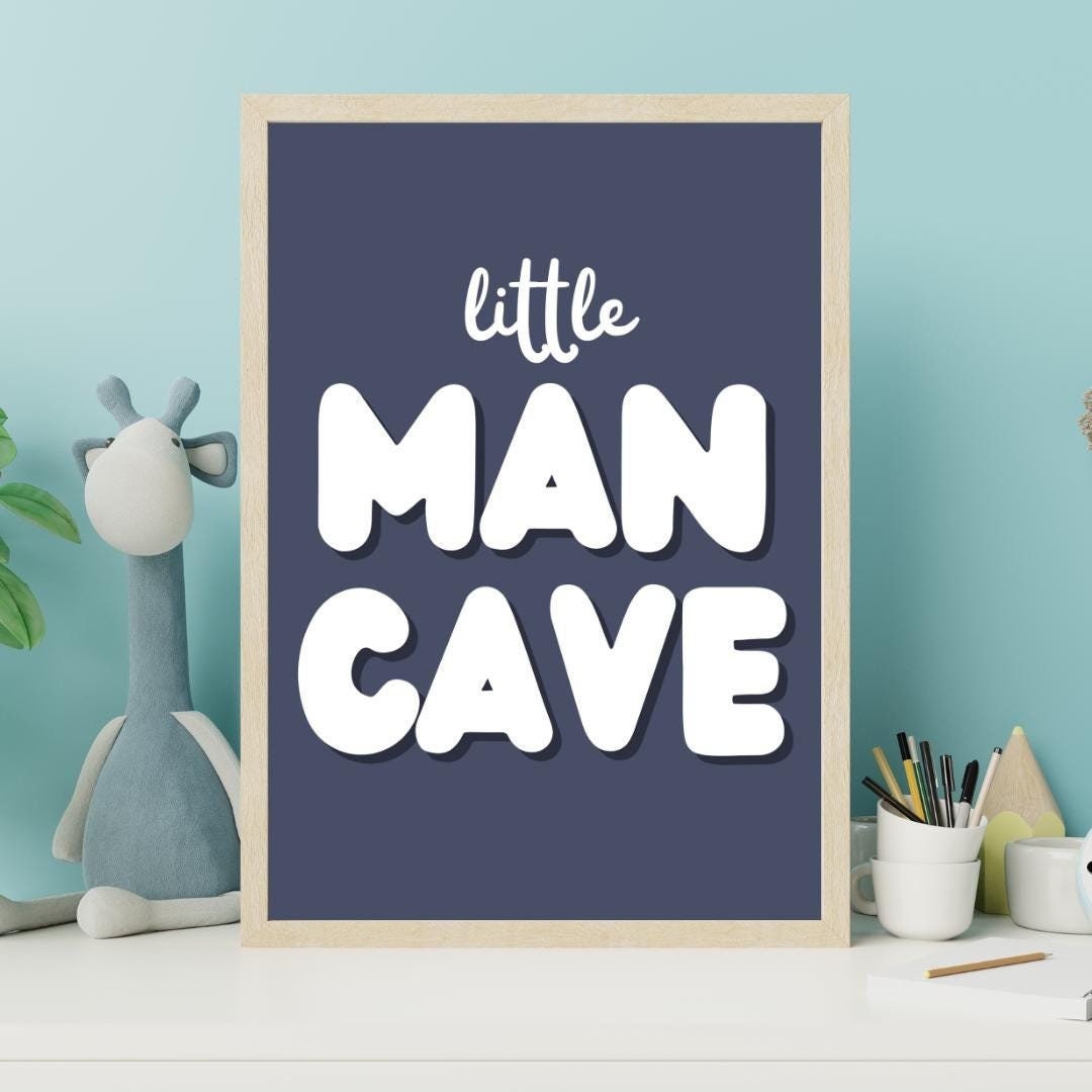 Little Man Cave Wall Art, Boys' Bedroom, Nursery Decor, Playroom Decor ...