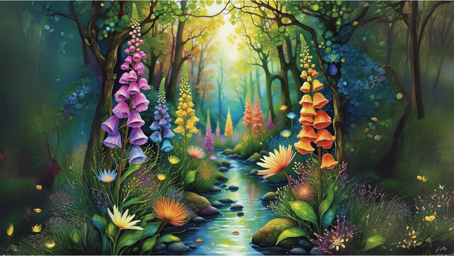 5 Pack Value Bundle Enchanted Forest Computer Wallpaper - Fantasy Art ...