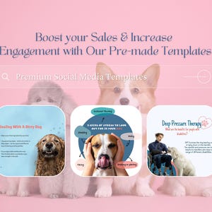 Pet Care Social Media Posts Healthcare Pet Products and Canva Templates ...