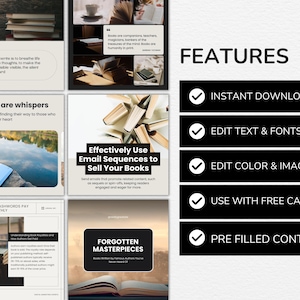 Author Book Promotion Templates | 185 CANVA Social Media Designs ...