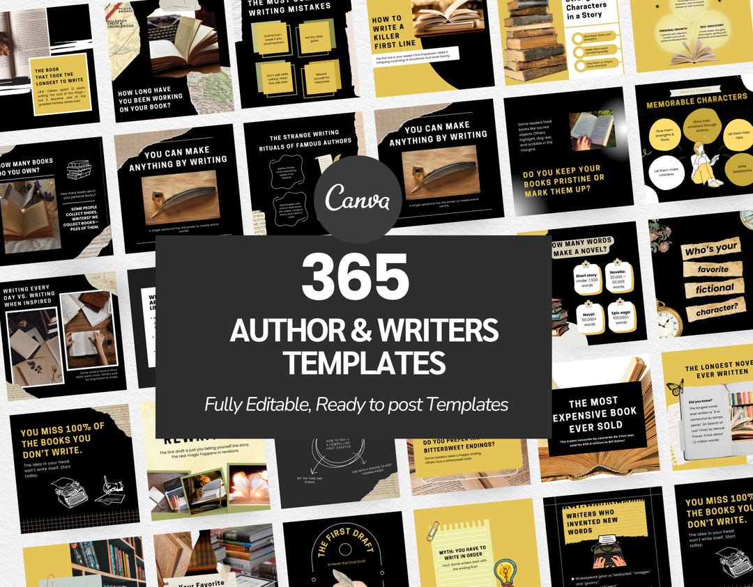 Author Book Writer Book Promotion Templates CANVA Designs for Novel ...