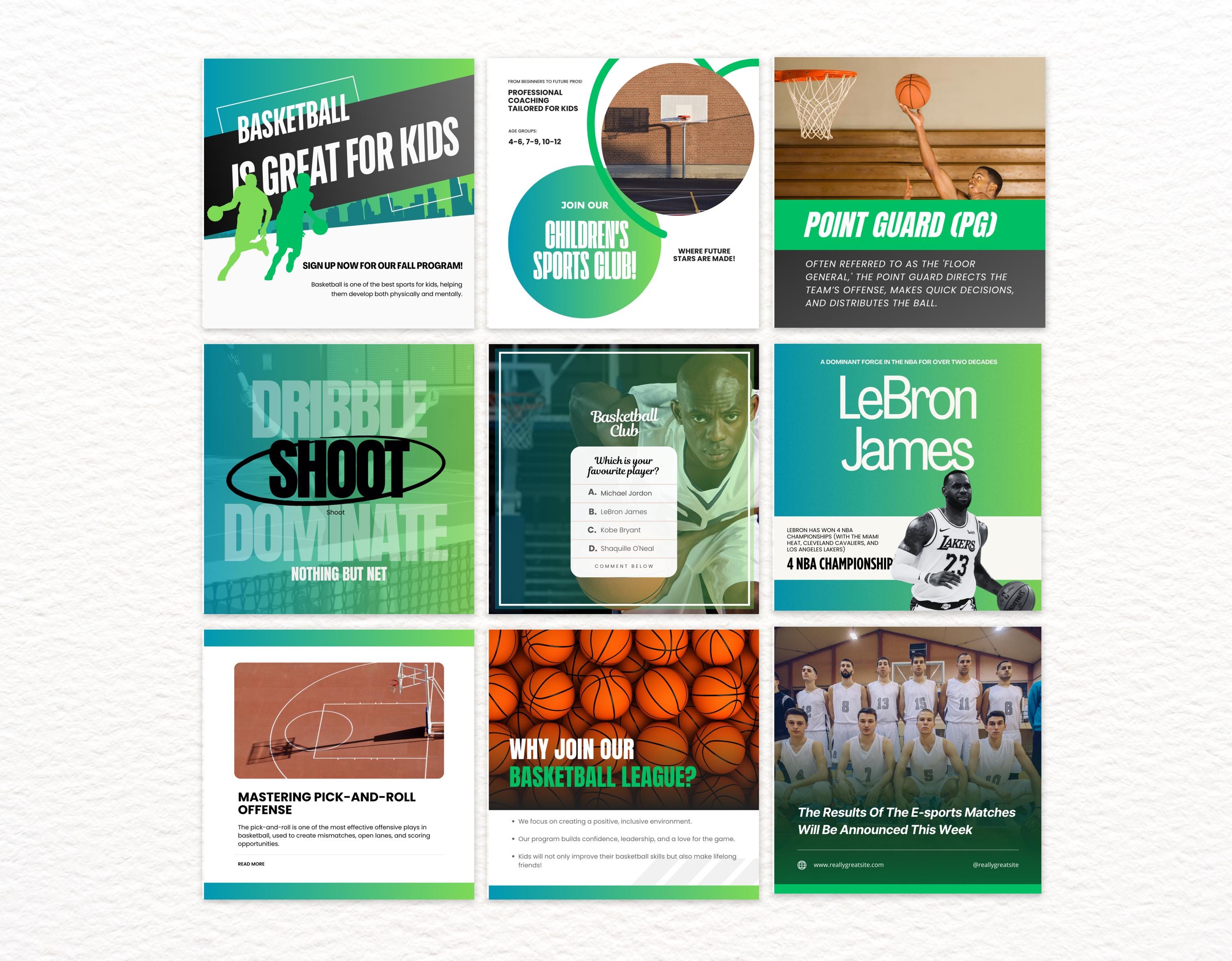 120 Sports CANVA Social Media Templates Basketball Football Soccer ...