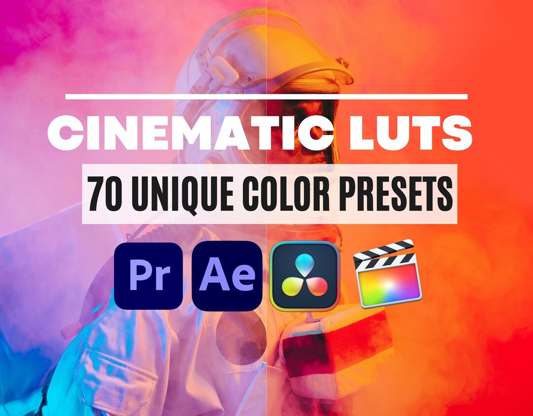 70 Cinematic Luts Video Presets | Photo and Video | Desktop | Video ...