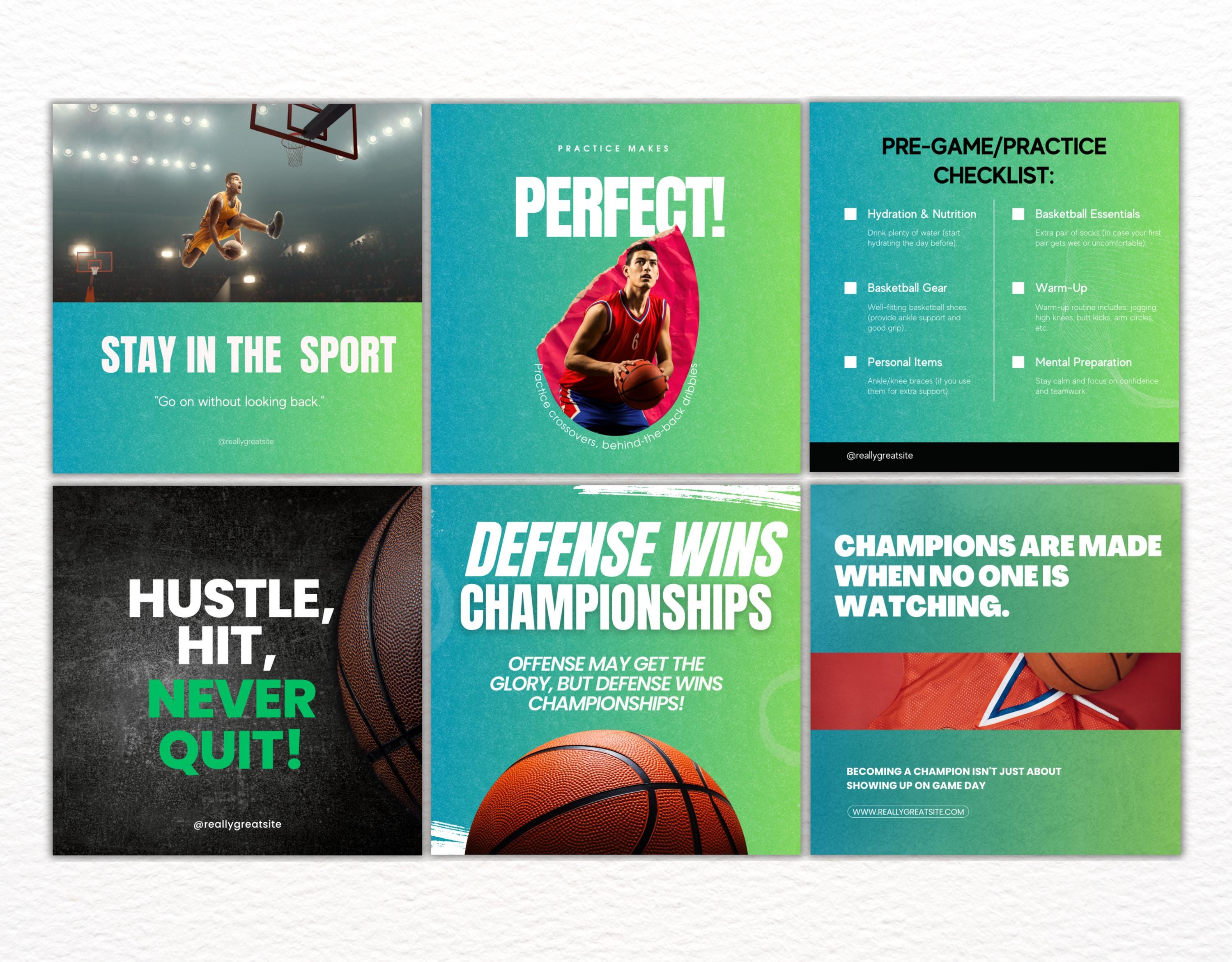120 Sports CANVA Social Media Templates Basketball Football Soccer ...