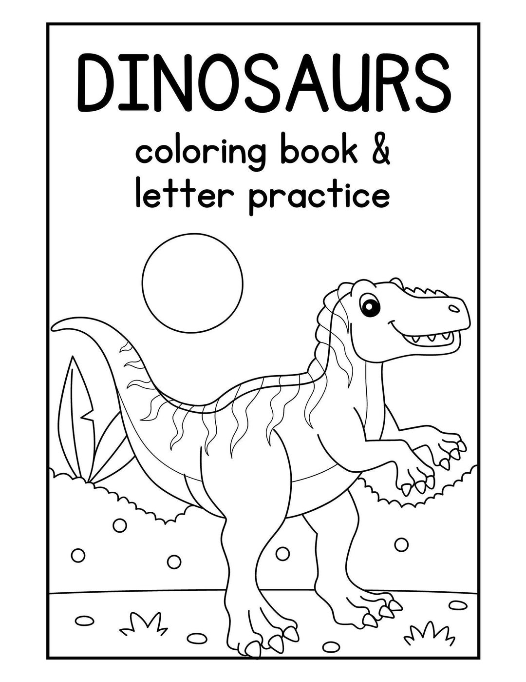 Preschool Printable Dinosaur & Letter Tracing Coloring Book - Etsy
