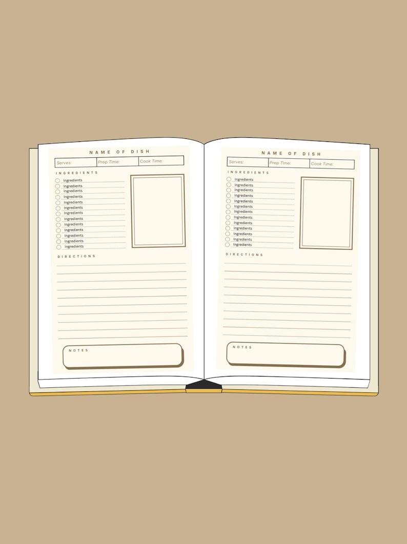Editable Recipe Book Template Canva | Printable Cookbook | Custom ...