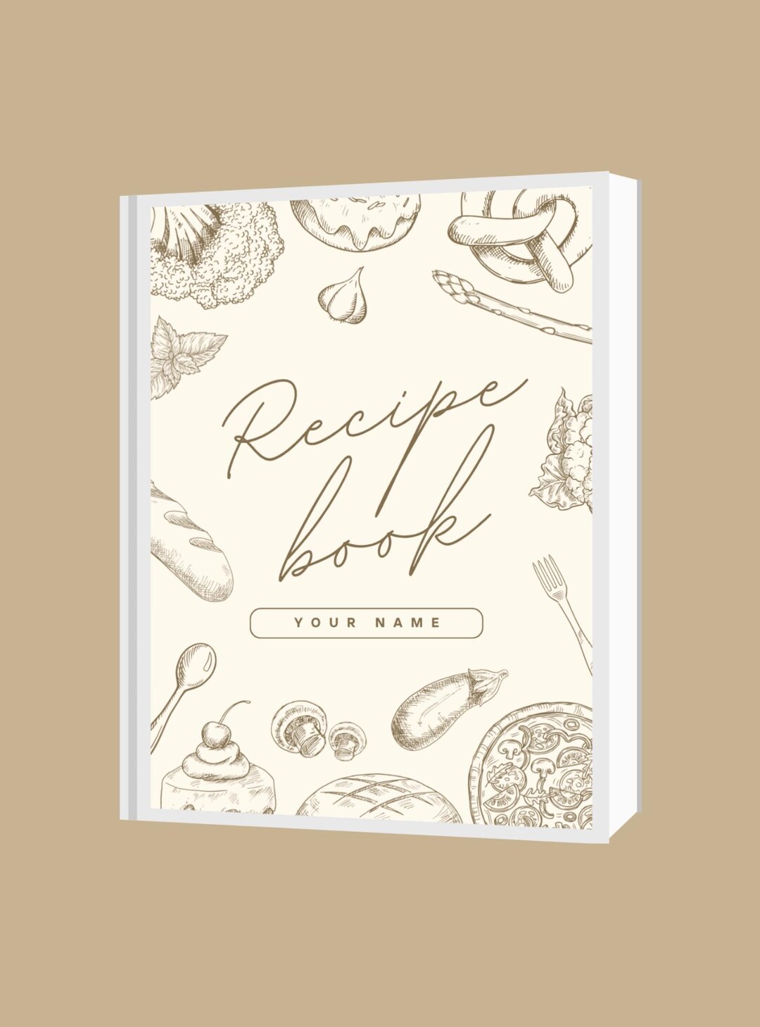 Editable Recipe Book Template Canva | Printable Cookbook | Custom ...