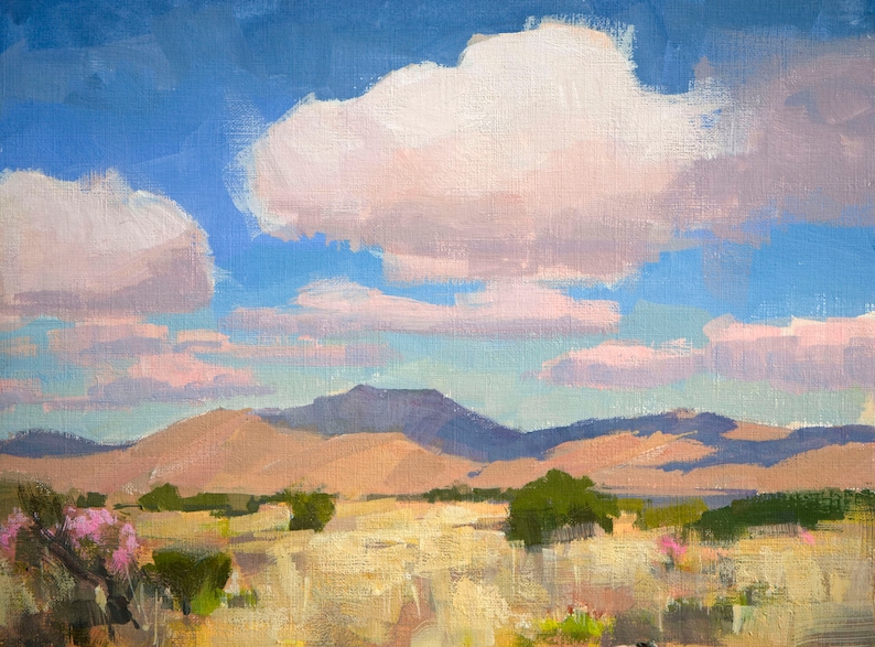 High Desert Meadow Art Print, Southern Arizona Landscape, Impressionist ...