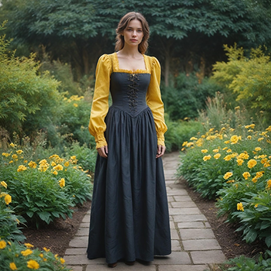 Women Medieval Elegant Gown | Royal Renaissance Princess Corset Dress ...