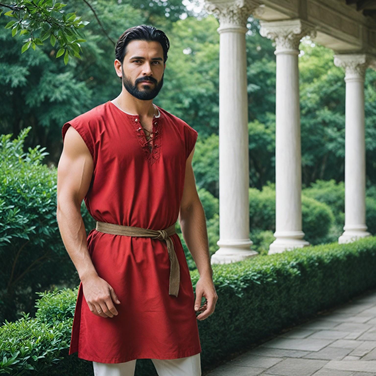 Red Roman Tunic for Men | Historical Warrior Steampunk Costume ...