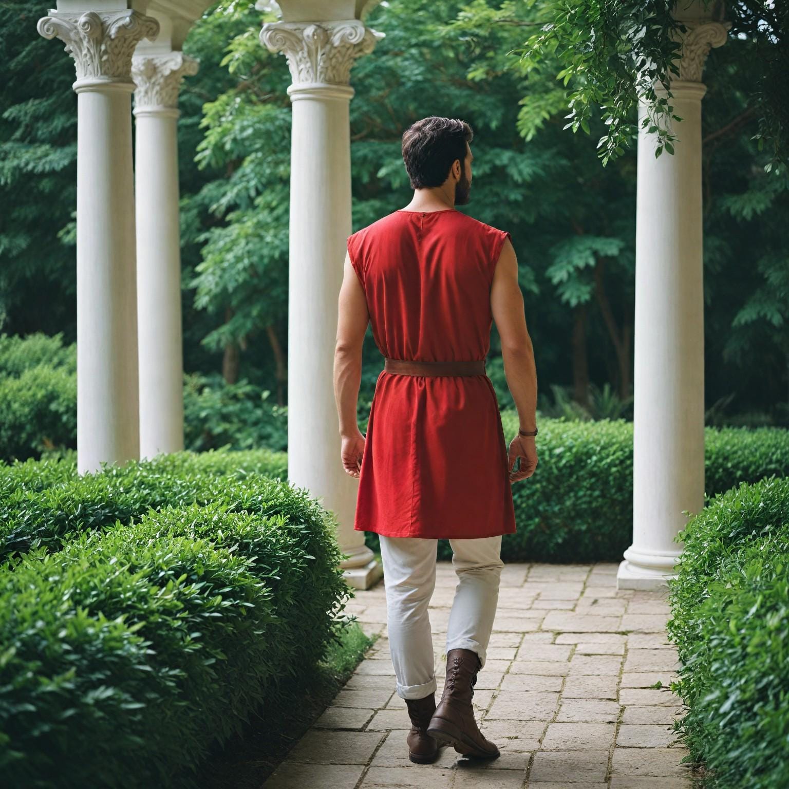 Red Roman Tunic for Men | Historical Warrior Steampunk Costume ...