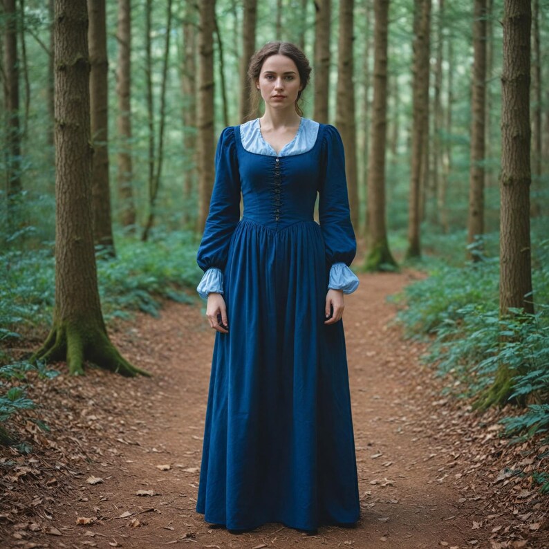 Women Blue Renaissance Gown | Medieval Princess Nordic Dress ...
